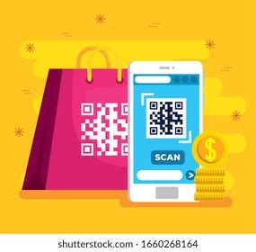 Qr Code Scanning Vector Illustration Concept Stock Vector Royalty Free Shutterstock