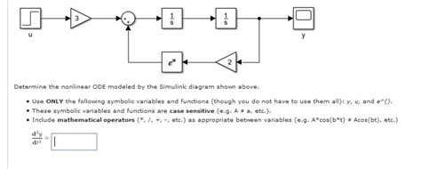 solved determine the nonlinear ode modeled by the simulink