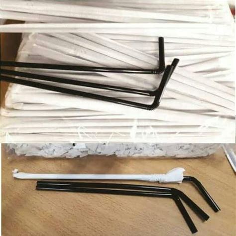 Jual Sedotan Plastik Sedotan Tekuk Sedotan Badut Sedotan Flexible Bungkus Kertas Diameter 6mm