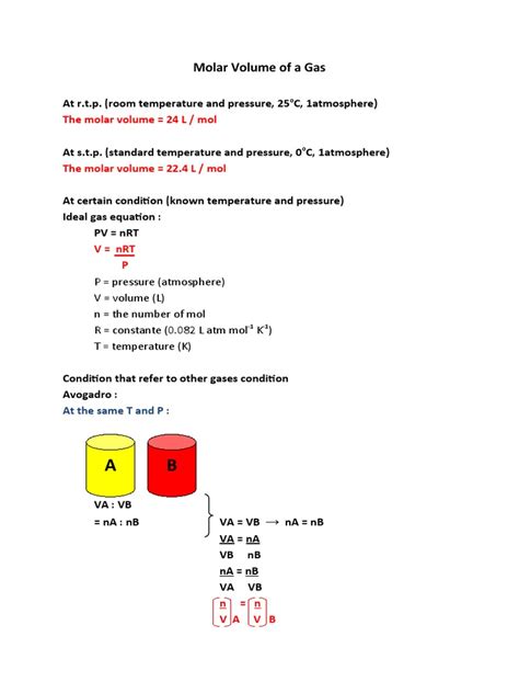 Molar Volume And Molarity Pdf Cooking Food And Wine Teaching