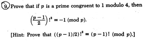 Solved Prove That If P Is A Prime Congruent To Modulo Chegg