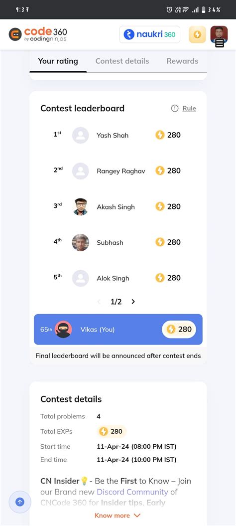 Vikas Shah On Linkedin Codingninjas Codingcontest Dsa Mathematics Logic Codechampion