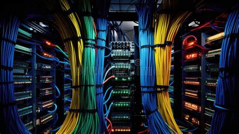 Wiring Data Center Cables Stock Illustration Illustration Of Generated