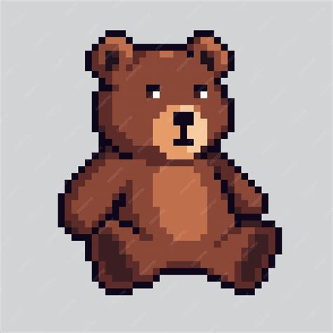 Premium Vector Pixel Art Illustration Teddy Bear Pixelated Teddy Bear Cute Teddy Bear Doll