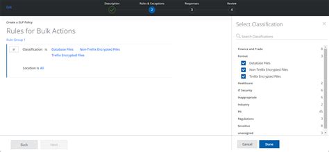 create a rule with multiple classifications skyhigh security