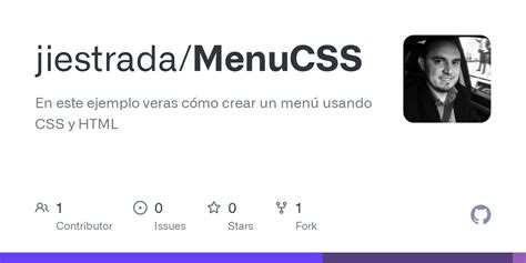 Github Jiestradamenucss En Este Ejemplo Veras Cómo Crear Un Menú Usando Css Y Html