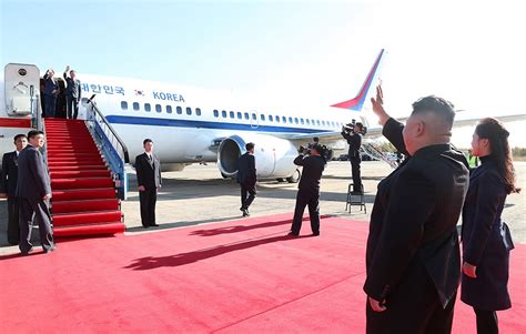 文在寅结束访朝之行 金正恩夫妇机场送行【5】 韩国频道 人民网