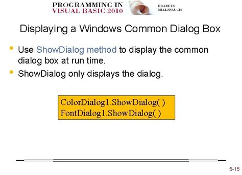 Chapter Menus Common Dialog Boxes Sub Procedures
