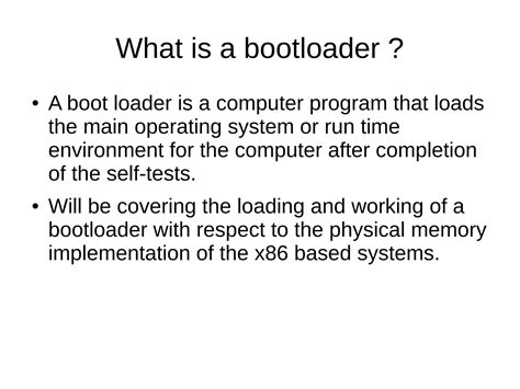 Basics Of Boot Loader Odp Operating Systems Computer Software And Applications