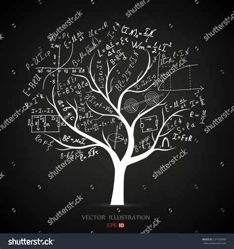 Mathematical Equations Formulas On Tree Concept Stock Vector 227420506