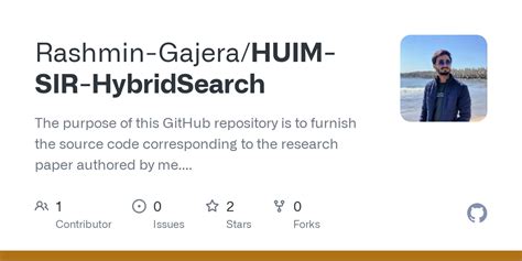 GitHub Rashmin Gajera HUIM SIR HybridSearch The Purpose Of This GitHub Repository Is To