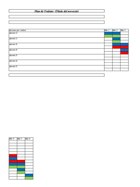 Plan De Trabajo Excel Pdf