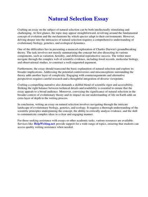 Natural Selection Essay Pdf Natural Selection Phytoplankton