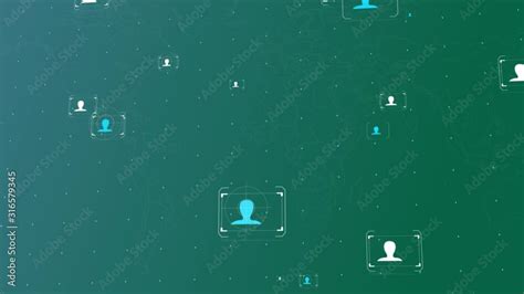 People Icons On World Map Background Businessman Touching Screen Iot Technology Connect Global