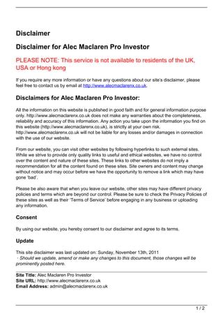 Disclaimer PDF