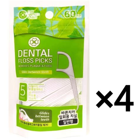 바른치카 일회용 치실 일반형 60개입 4개 1세트 Ssgcom