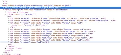 Generate An Onclick Event On Grid Header In Jquery Or Javascript