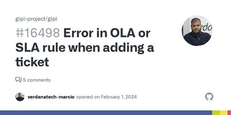 Error In OLA Or SLA Rule When Adding A Ticket Issue 16498 Glpi