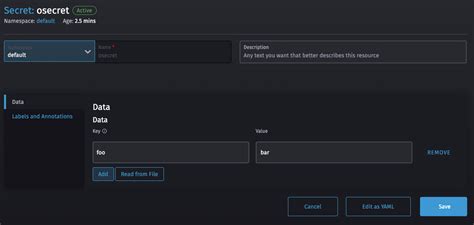 In Secret Details When I Click Config I Cant See The Data · Issue 1957 · Rancherdashboard