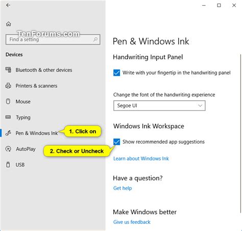 Enable Or Disable Windows Ink Workspace Suggested Apps In Windows 10