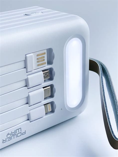 Зовнішній портативний акумулятор з вбудованими кабелями Powerway Tx60