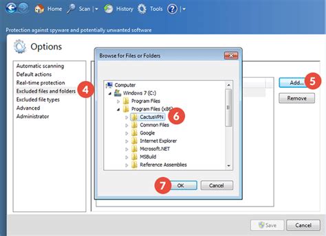 How To Add Exclusions For Windows Defender Firewall In Windows 7 CactusVPN