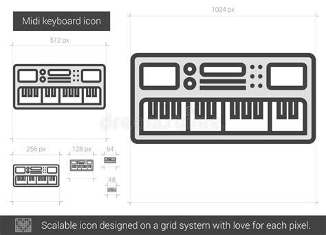 Midi Keyboard Line Icon Stock Vector Illustration Of Midi 80686699
