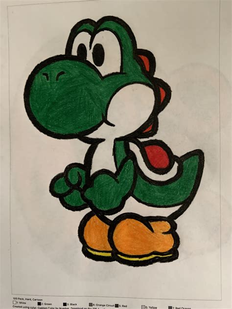 Created A Custom Color By Number Of Yoshi Using The App Culur On Ios R Yoshi