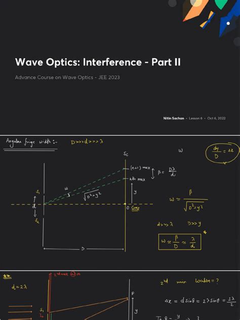 Wave Optics Interference Part Ii With Anno Pdf