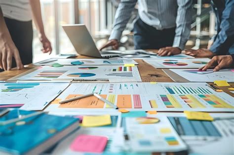 Team Collaborates On Data Analysis Charts And Graphs Strategizing Business Growth With Visual