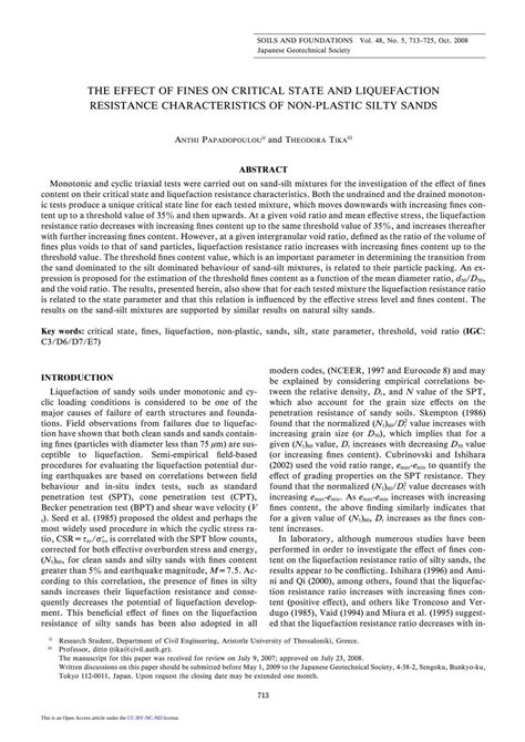 Ebook Pdfthe Effect Of Fines On Critical State And Liquefaction Resistance Characteristics Of