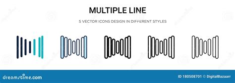 Multiple Line Icon In Filled Thin Line Outline And Stroke Style Vector Illustration Of Two