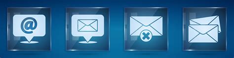 메일 및 전자 메일을 음성 거품 봉투가 있는 음성 거품 봉투 삭제 및 봉투에 설정합니다 정사각형 유리 패널 벡터 Brand