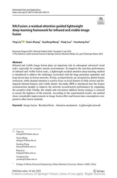 Ralfusion A Residual Attention Guided Lightweight Deep Learning