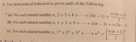 Solved Use Mathematical Induction To Prove Each Of The Chegg
