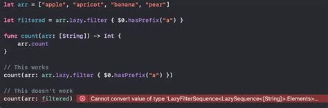 Swift Moving LazyFilterSequence Out Of ForEach Into A Separate