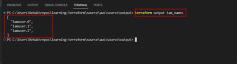 Output Values Learning Terraform
