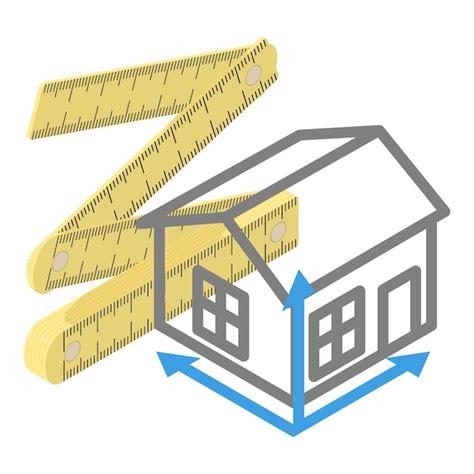 Premium Vector Construction Project Icon Isometric Vector House Projection And Foldable Ruler