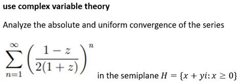 solved use complex variable theory analyze the absolute and