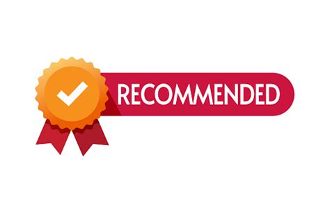 추천 아이콘 벡터 라벨 플랫 스타일 배지 체크 마크 진드기와 수상 리본추천 레드 골든 컬러 로제트 스탬프 신뢰할 수 있는 보증 기호 기호 고립 된 모던 트렌디 한 디자인