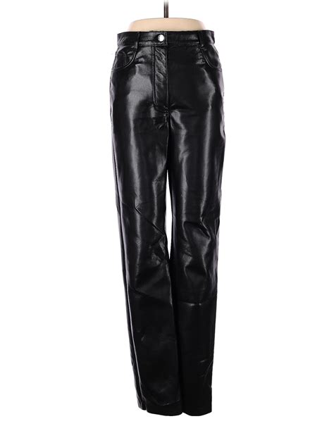 Wilfred 100 Polyurethane Solid Black Faux Leather Pants Size 6 70