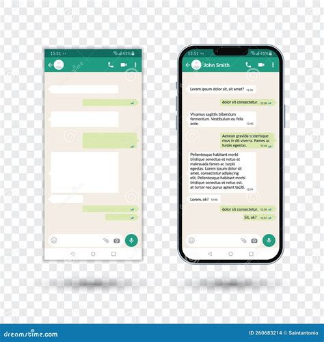 Messenger Ui Template Social Communication App Mockup Chat Application Concept Vector