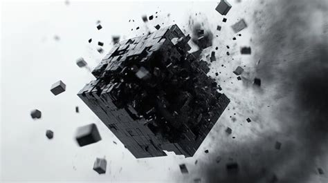 Abstract Cube Explosion Premium Ai Generated Image
