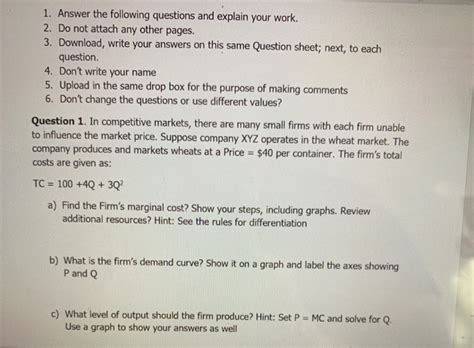 Solved 1 Answer The Following Questions And Explain Your