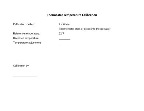 Thermostat Temperature Calibration Pdf
