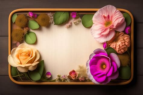 꽃이 있는 프레임 무료 사진