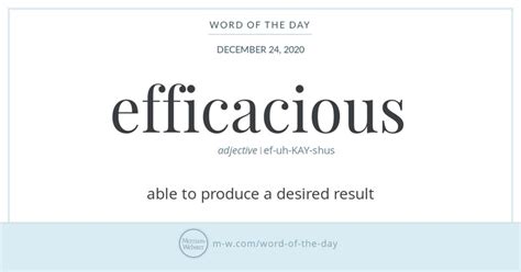 Word Of The Day Efficacious
