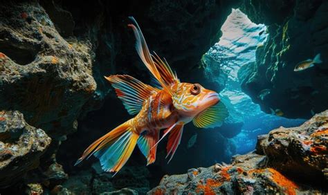 Cockerel Fish Swimming With Butterflyfish Premium Ai Generated Image