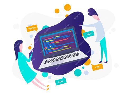 Premium Vector Workplace Of Programmer Or Coder Vector Illustration Programmer Coding A New