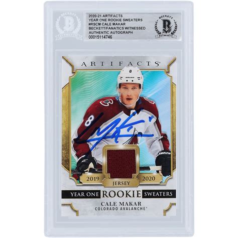 Cale Makar Colorado Avalanche Autographed 2020 21 Upper Deck Artifacts